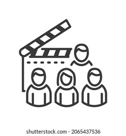Film Crew Vector Line Design Single Stock Vector (Royalty Free ...