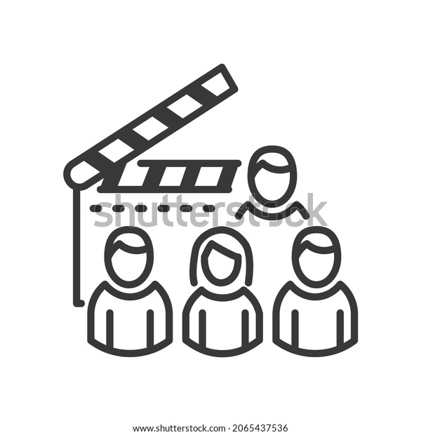 Film Crew Vector Line Design Single Stock Vector (Royalty Free ...