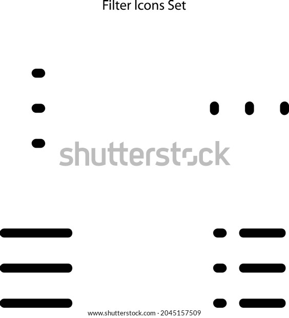 Filter Icons Set Isolated On White Stock Vector (Royalty Free ...