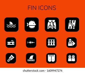 Fin Icon Set 12 Filled Fin Stock Vector (Royalty Free) 1609947274 ...