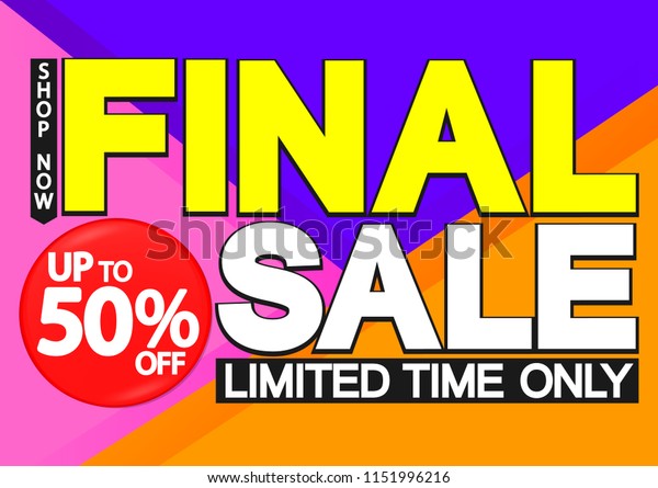 Final Sale Poster Design Template 50 Stock Vector (Royalty Free ...