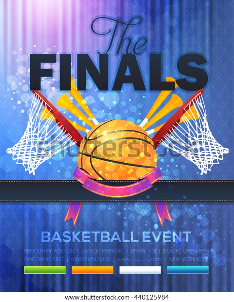 Finals Theme Basketball Event Poster Template Stock Vector (Royalty ...