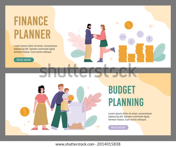 Finance Budget Planner Web Banners Posters Stock Vector (Royalty Free ...