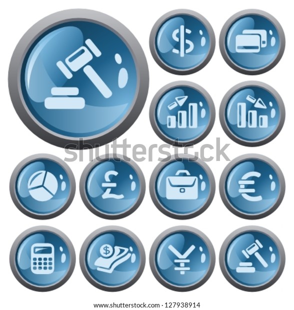 Finance Button Set Stock Vector (Royalty Free) 127938914 | Shutterstock