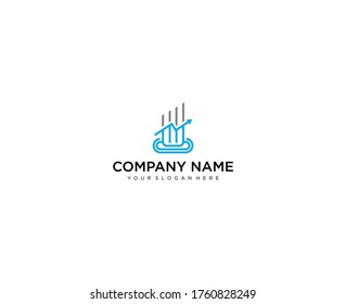 Finance Chart Blue Logo Concept Designed Stock Vector (Royalty Free ...