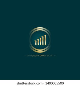 Finance Chart Gold Logo Concept Designed Stock Vector (Royalty Free ...