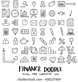 Finance Doodle Icon Line Vector Set Stock Vector (Royalty Free ...