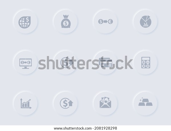 Finance Gray Vector Icons On Round Stock Vector (Royalty Free ...