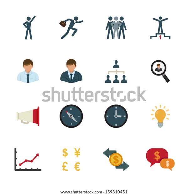 Finance Human Resource Icons White Background Stock Vector (Royalty ...