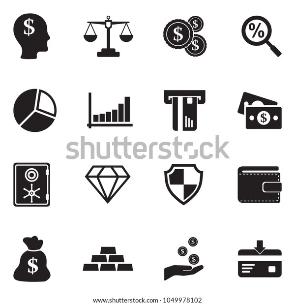 Finance Icons Black Flat Design Vector Stock Vector (Royalty Free ...