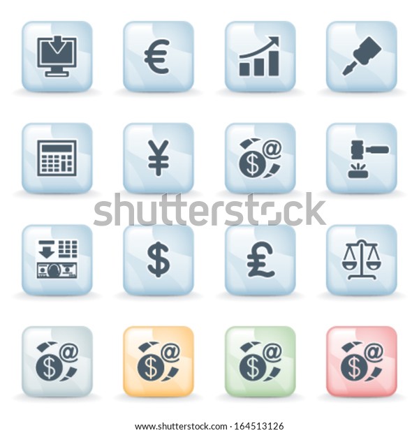 Finance Icons On Color Plastics Buttons Stock Vector (Royalty Free ...
