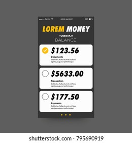 Finance Money App Ux Ui Design Stock Vector (Royalty Free) 795690919