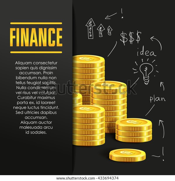 Finance Poster Banner Design Template Golden Stock Vector (Royalty Free ...