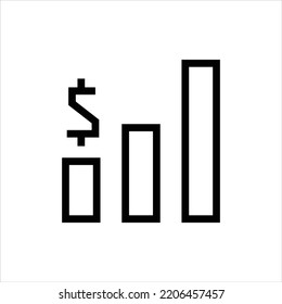 Finance Sales Chart Vector Outline Icon Stock Vector (Royalty Free ...
