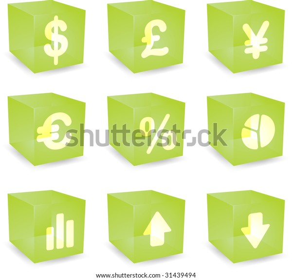 Finance Symbols Icon Set Over Translucent Stock Vector (Royalty Free ...