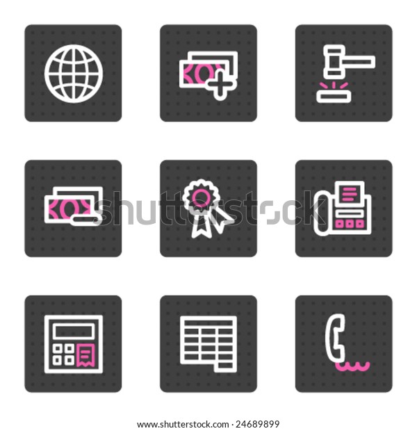 Finance Web Icons Grey Square Buttons Stock Vector (Royalty Free ...