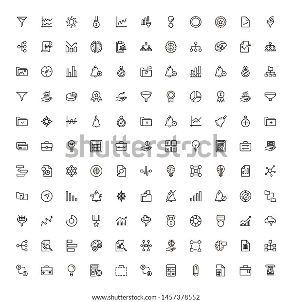 Financial Administration Line Icon Set Collection Stock Vector (Royalty ...