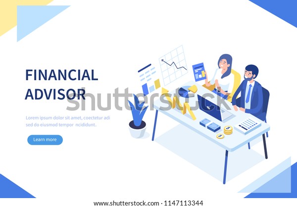 Financial Advisor Concept Banner Characters Can Stock Vector (Royalty ...