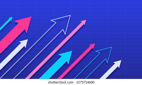 Financial Arrow Graphs On Blue Background Stock Vector (Royalty Free ...