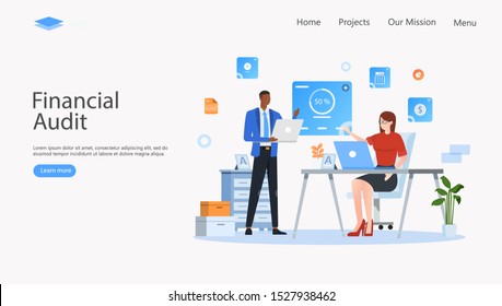 Financial Audit Vector Illustration Concept Suitable Stock Vector ...