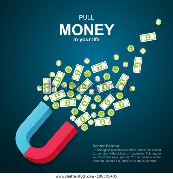 Financial Background Money Magnet Pulling Money Stock Vector (Royalty ...