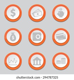 Financial Banking Orange Vector Button Icon Stock Vector (Royalty Free ...