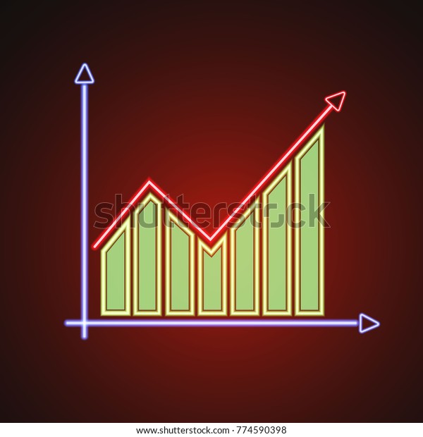 Financial Bar Line Graph Icon Illustration Stock Vector (Royalty Free ...