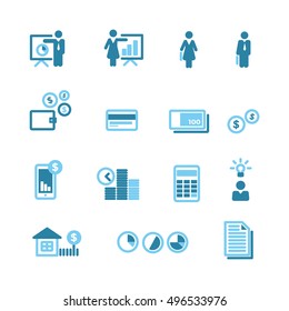 Financial Blue Icons Vector Set Mobile Stock Vector (Royalty Free ...