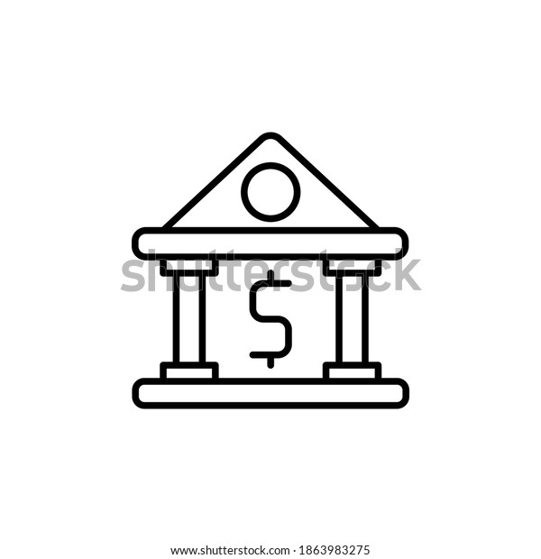 Financial Building Icon Vector Outline Design Stock Vector (Royalty ...