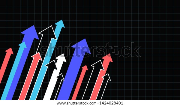 Financial Chart Arrows Going Black Background Stock Vector (Royalty ...