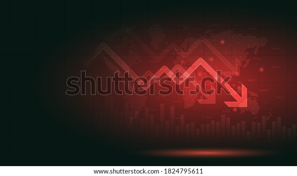 Financial Chart Moving Down Arrow Graph Stock Vector (Royalty Free ...