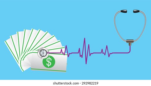 Financial Check Concept Vector Illustration Stethoscope: เวกเตอร์สต็อก ...