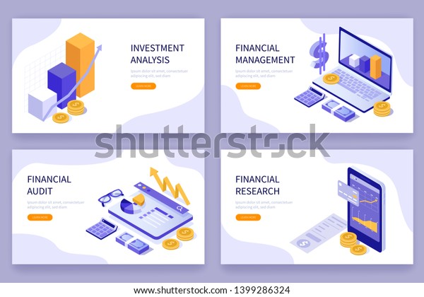 Financial Concept Banners Can Use Infographics 库存矢量图（免版税）1399286324 ...