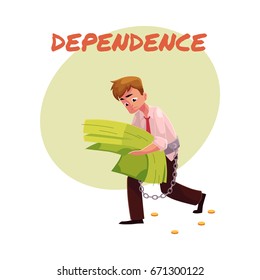 Financial Dependence Poster Banner Template Man Stock Vector (Royalty ...