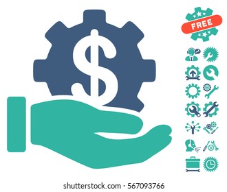 Financial Development Gear Hand Icon Bonus: vector de stock (libre de ...
