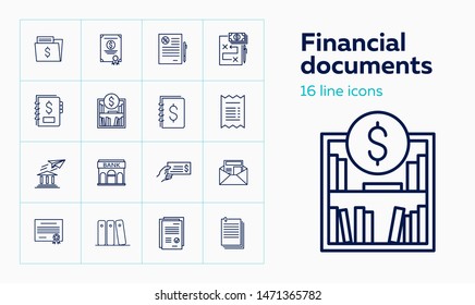 Financial Documents Line Icon Set Account Stock Vector (Royalty Free ...