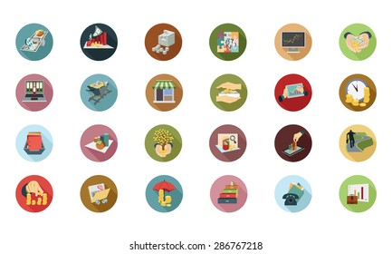 Financial Flat Colored Icons 5 Stock Vector (Royalty Free) 286767218 ...