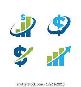 Financial Graph Logos Ticks Dollar Currency Stock Vector (Royalty Free ...