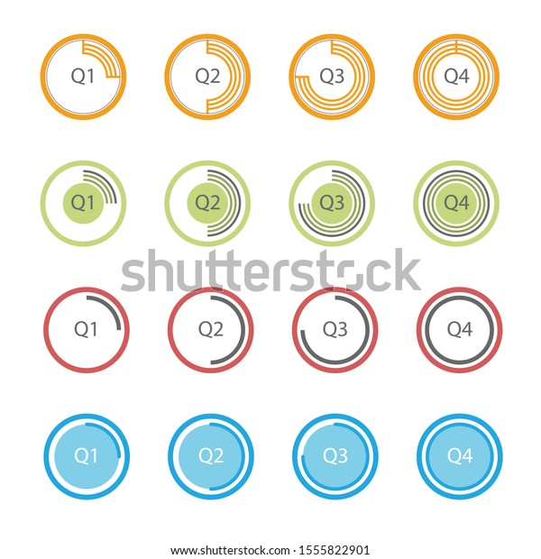 Financial Icons First Quarter Second Quarter Stock Vector (Royalty Free ...