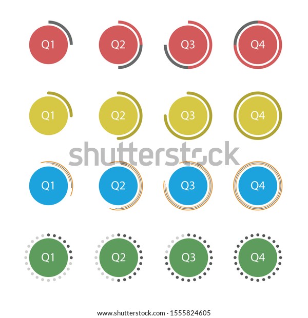 Financial Icons First Quarter Second Quarter Stock Vector (Royalty Free ...