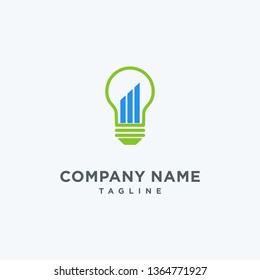 Financial Lamp Bar Chart Logo Design Stock Vector (Royalty Free ...