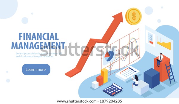 Financial Management Abstract Concept Flat Isometric Stock Vector ...