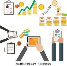 Financial Management Flat Design Stock Vector (Royalty Free) 485860300 ...