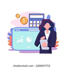 Financial Management System Flat Style Illustration Stock Vector ...