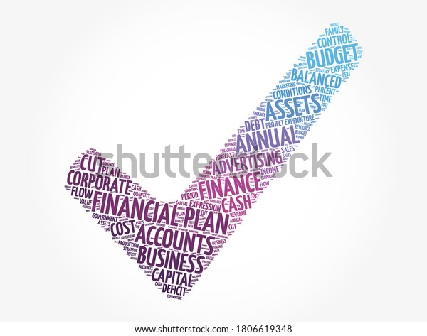 Financial Plan Check Mark Word Cloud 库存矢量图（免版税）1806619348 | Shutterstock