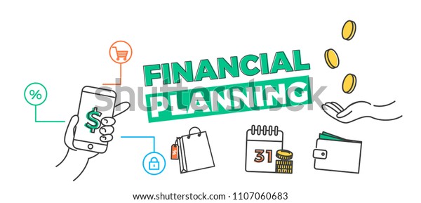 Financial Planning Banner App Your Budget Stock Vector (Royalty Free ...