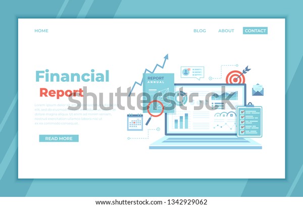 Financial Report Accounting Analysis Audit Research Stock Vector ...