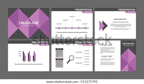 Financial Report Slide Backgrounds Set Business Stock Vector (Royalty ...