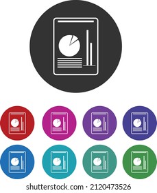 Financial Reports Circular Icon Vector Set Stock Vector (Royalty Free ...