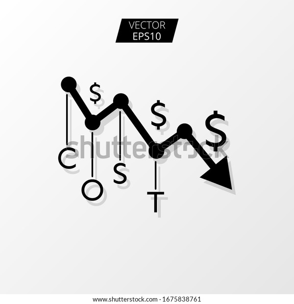 Financial Risk Icon Benefit Reduce Dollar Stock Vector (Royalty Free ...